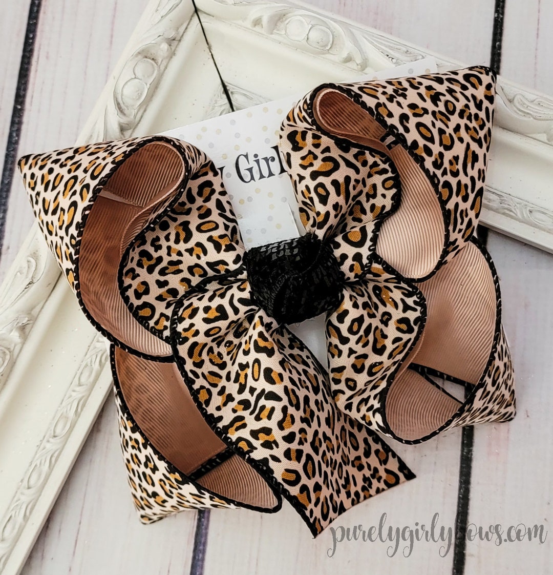 Cheetah Hairbow Leopard Hairbow Cheetah Bows Animal Bows Animal Print ...
