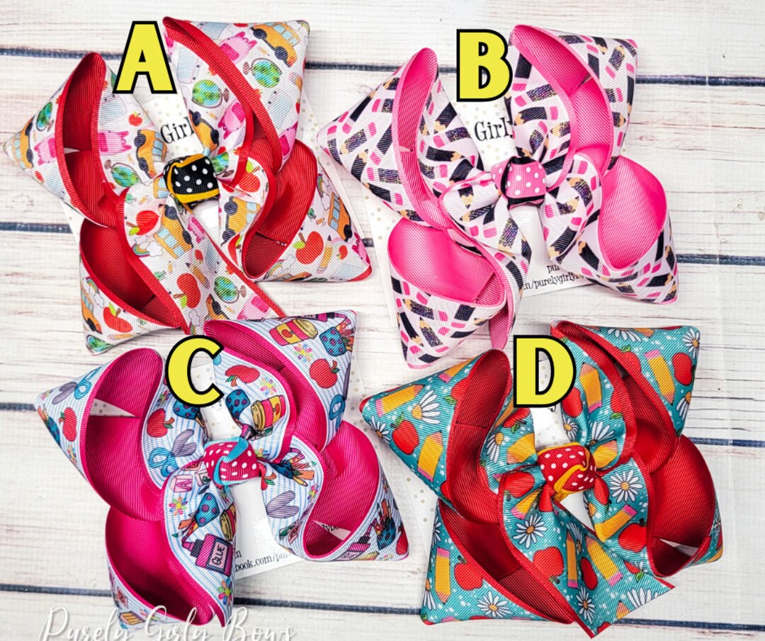 School Hairbow Back to School Bow Kindergarten Bows Hairbow - Etsy