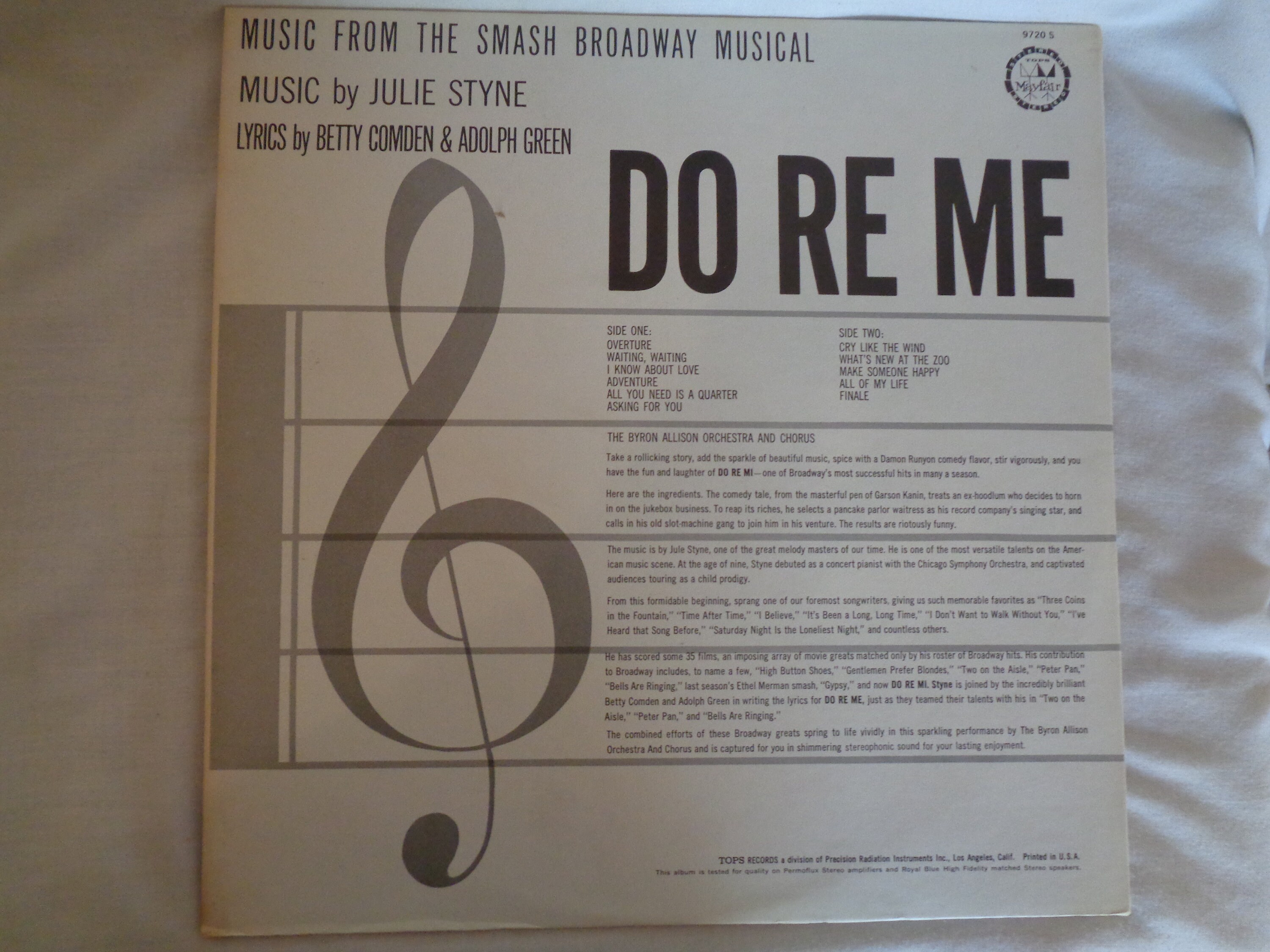 Do Re Me Music by Julie Styne Blue Mayfair Label 9720S LP (#4394) - Etsy