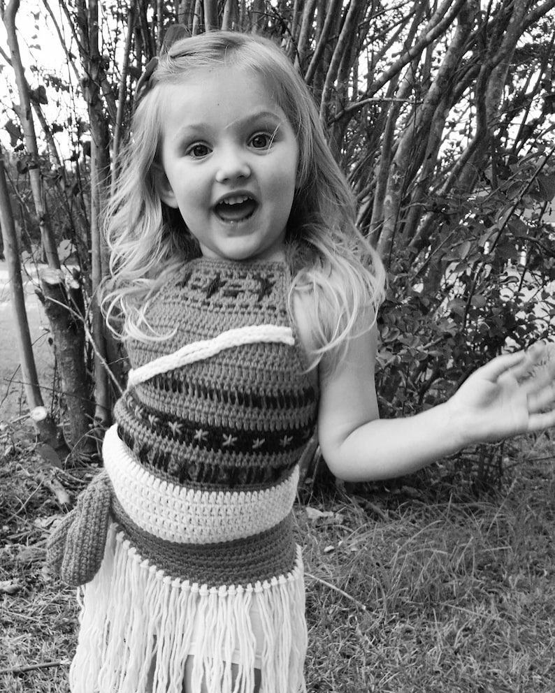 Moana Crochet Costume Dress Pattern Hula Princess Outfit Toddler Child ...