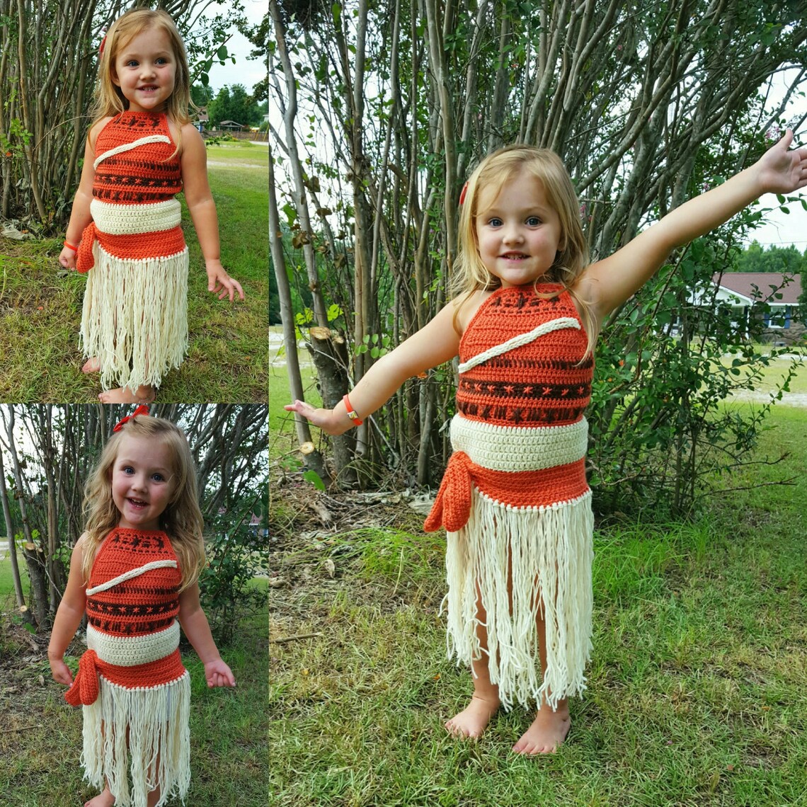 Moana Crochet Costume Dress Pattern Hula Princess Outfit | Etsy Australia