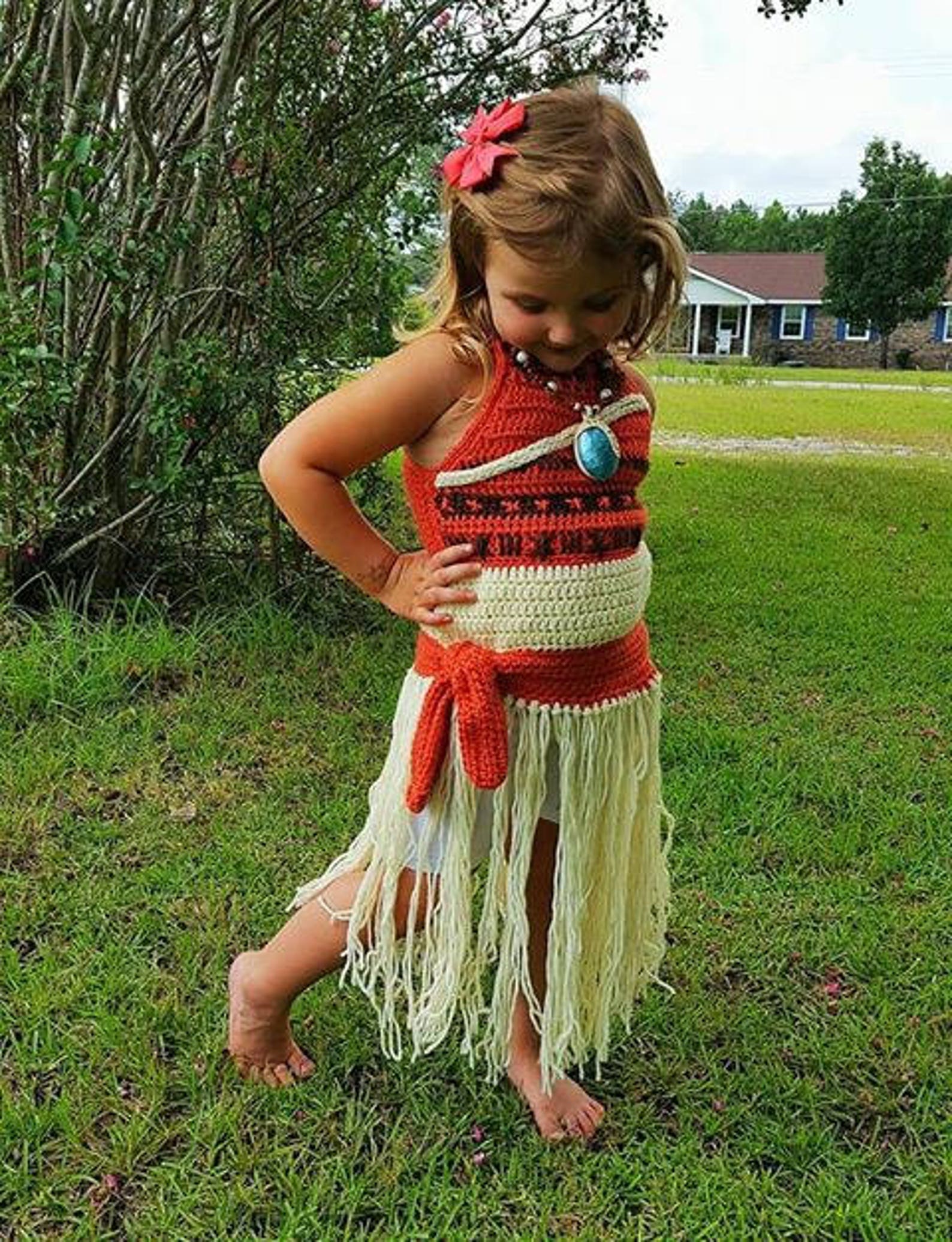 Moana Crochet Costume Dress Pattern Hula Princess Outfit | Etsy