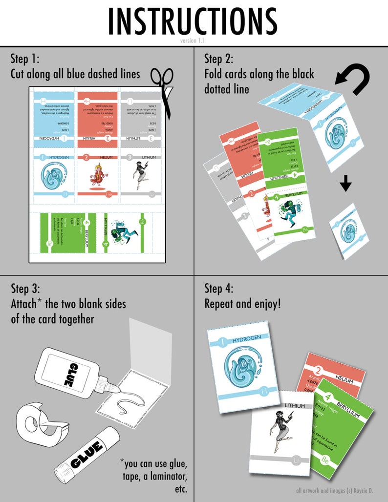 Make Your Own - Elements Flashcards! (PDF PART 2) - Etsy