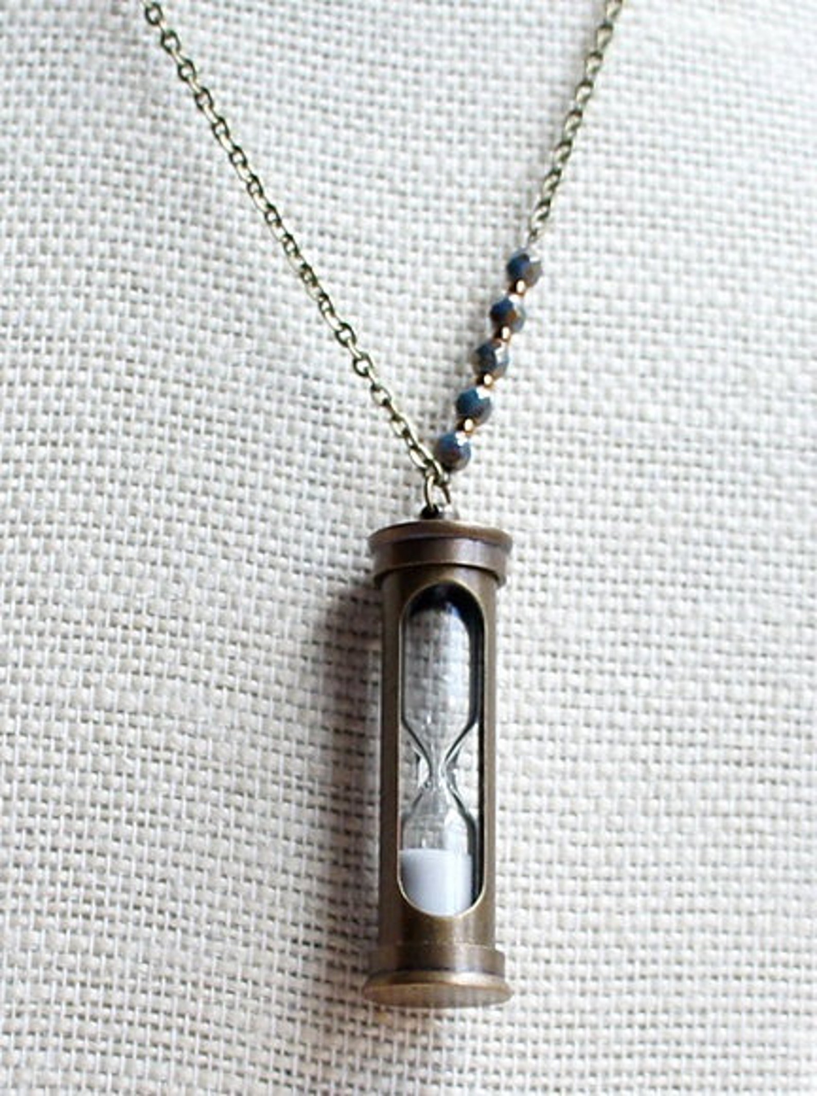 Bronze Hourglass Necklace, Sand Timer Necklace, Mini Hourglass Necklace ...