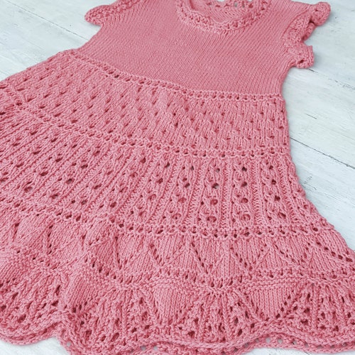 KNITTING PATTERN Girl's Dress Baby Dressknit Lace Skirt - Etsy
