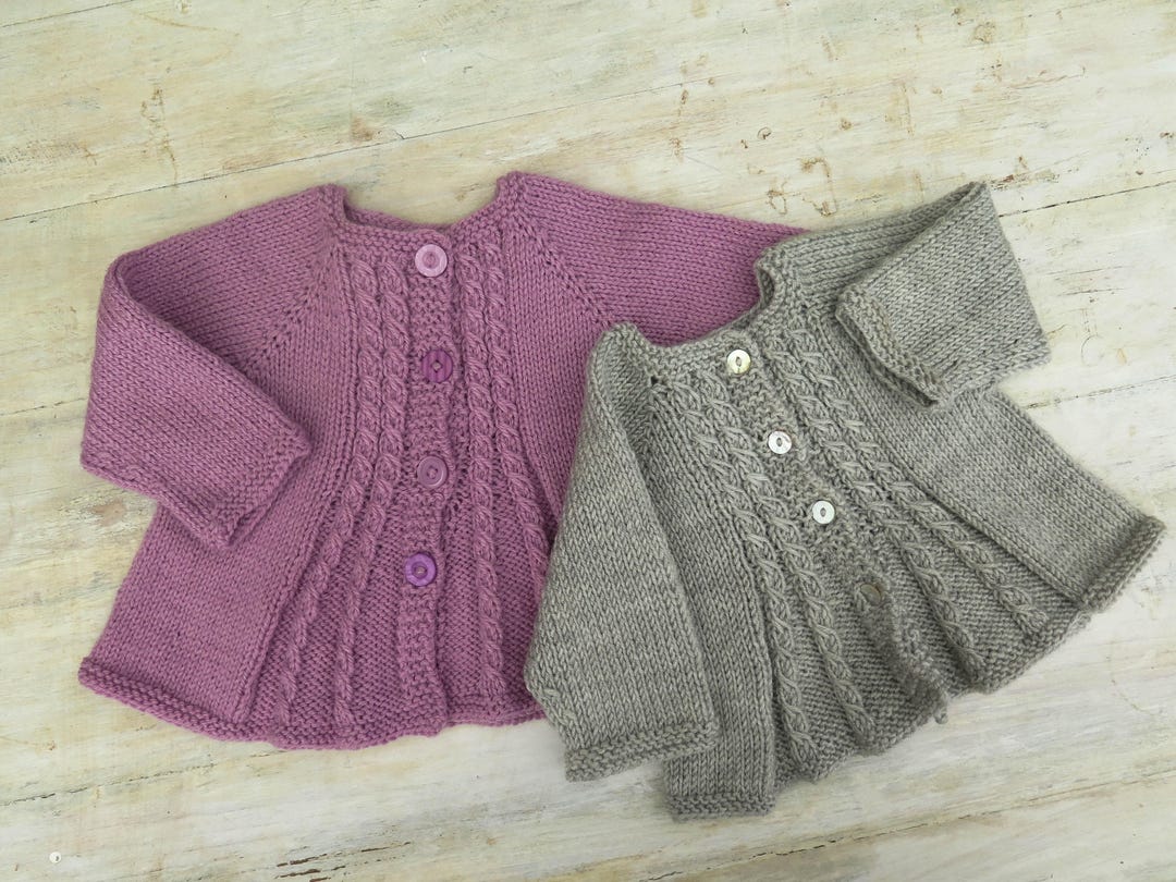 Girls Cable Knit Cardigan Pattern: Billy's Girl, Baby Toddler (sizes 0 ...