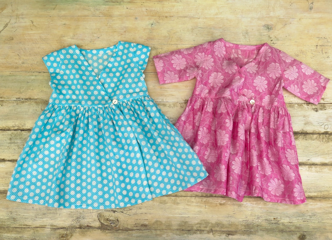 SEWING PATTERN, Girls Wrap Dress, Seven Sizes, Two Sleeve Options, Easy ...