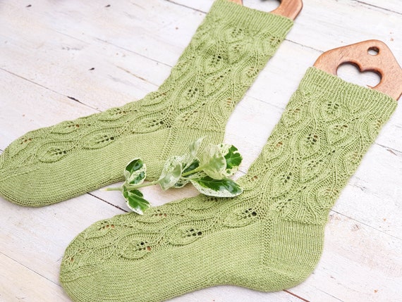 KNITTING PATTERN Sock Knitting Pattern Leaf Twine Pattern | Etsy Australia
