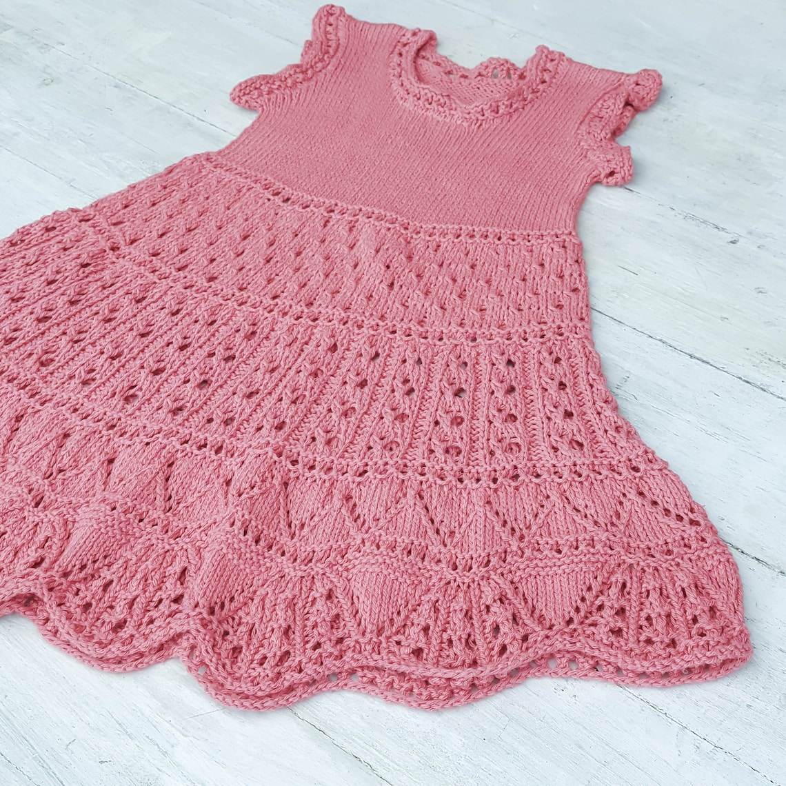 KNITTING PATTERN Girl's Dress Baby Dressknit Lace Skirt - Etsy