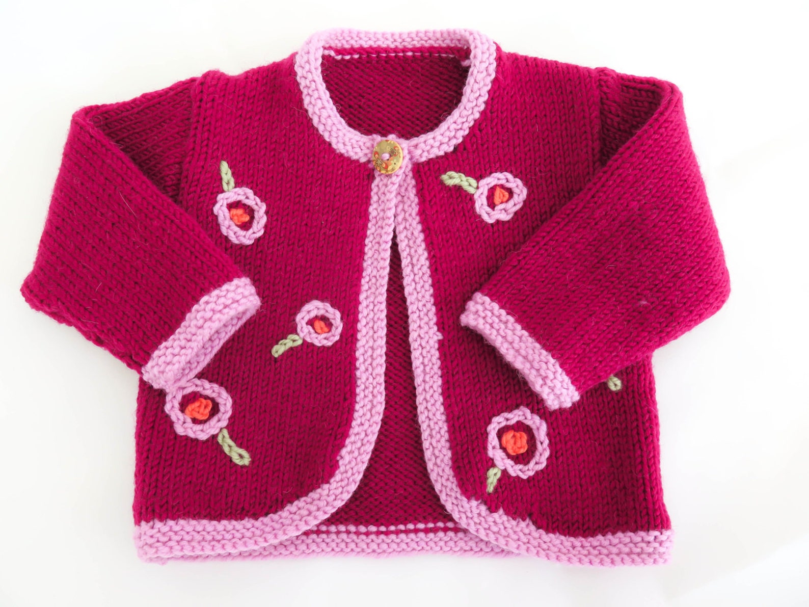 KNITTING PATTERN Girl's Cardigan Girls Sweater 6 Sizes | Etsy