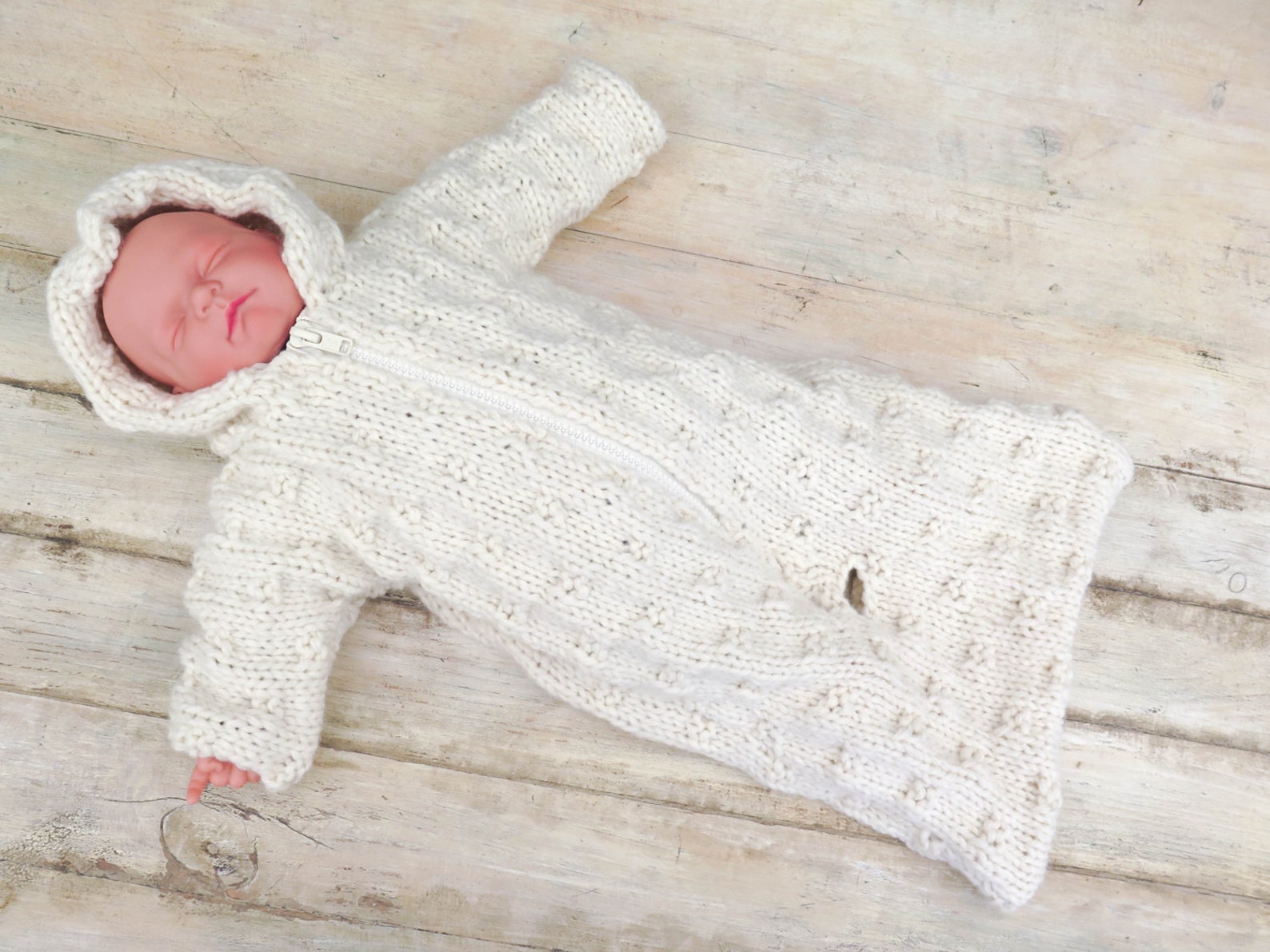 KNITTING PATTERN Baby Sleeping Bag Baby Bunting Hooded Baby | Etsy ...