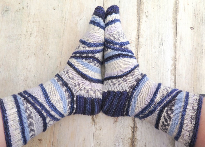 Striped Family Socks Knitting Pattern: 12 Sizes (PDF Pattern) - Etsy