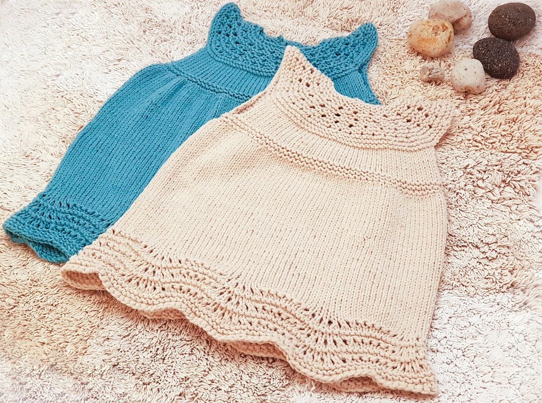 DRESS KNITTING PATTERN, Girl's Knit Dress Pattern, Easy Knit Dress ...
