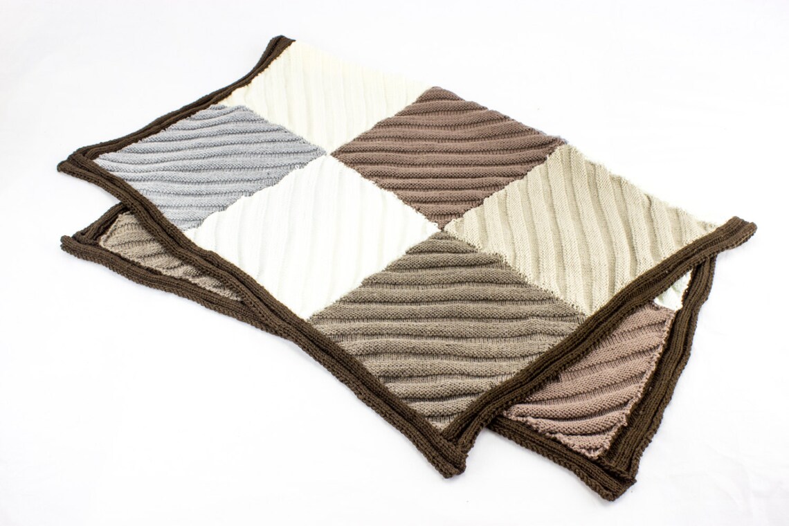 KNITTING PATTERN Reversible Knit Baby Blanket Counterpane | Etsy