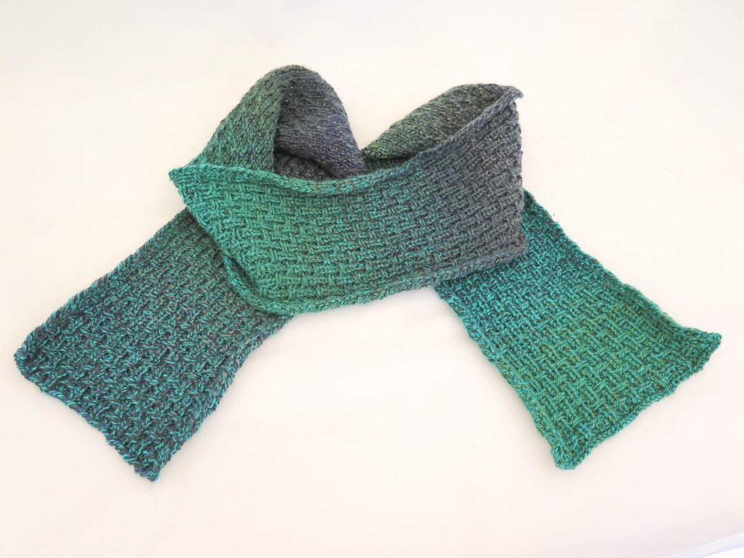Reversible Scarf Knitting Pattern: Woven Honeycomb Design (instant ...