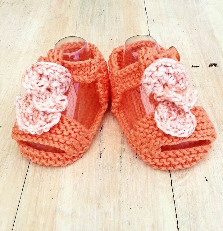 KNITTING PATTERN Baby Girl Sandal Pattern Ruffle Top Sandal - Etsy ...