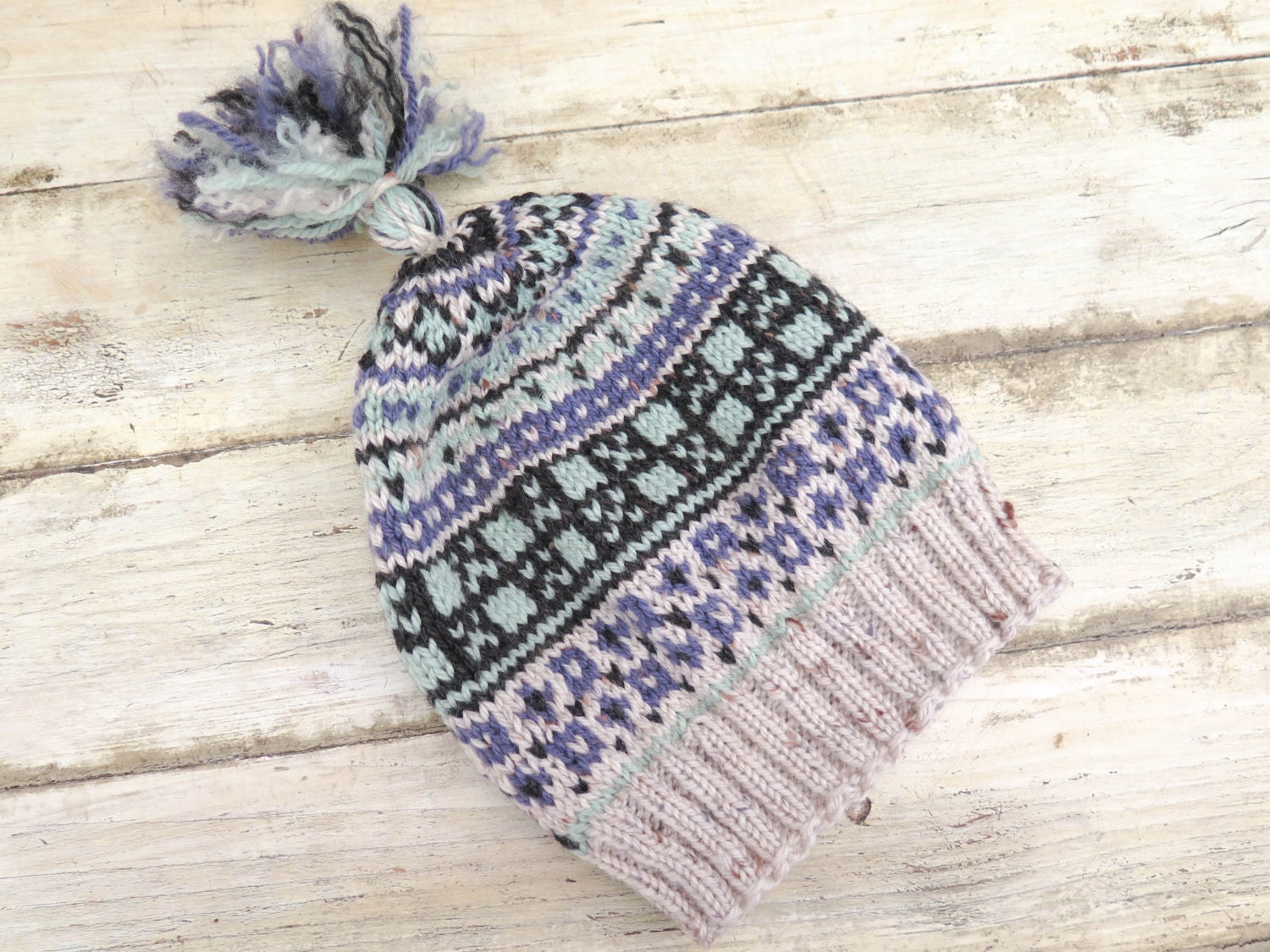 KNITTING PATTERN Knit Hat Scandinavian Knit Hat Tassel Hat - Etsy Australia