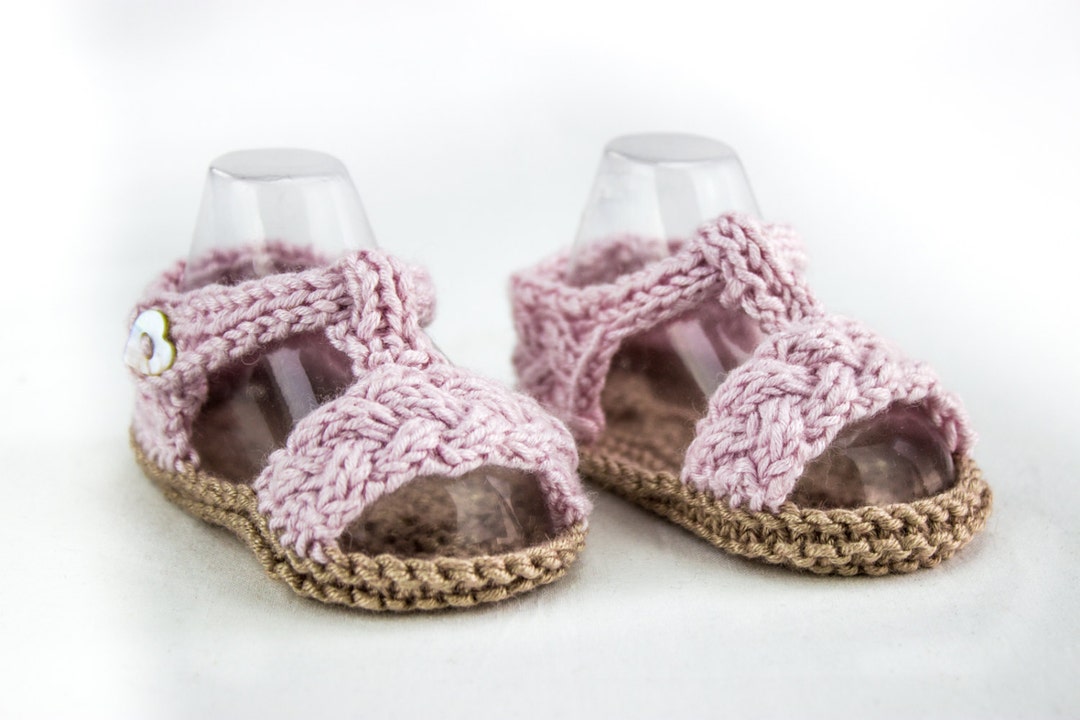 KNITTING PATTERN, Baby Braided Sandal Pattern, Cable Strap Sandal ...
