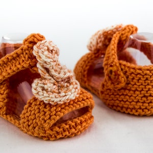 KNITTING PATTERN, Baby Girl Sandal Pattern, Ruffle Top Sandal Pattern ...