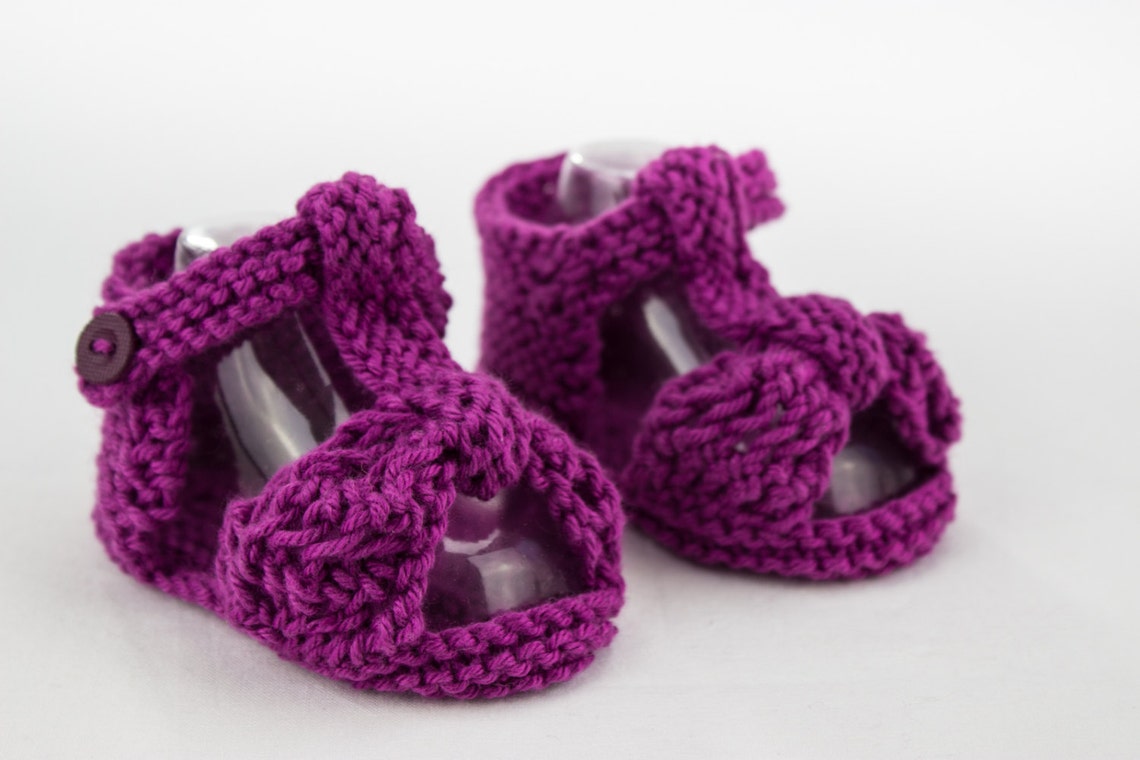 KNITTING PATTERN Baby Girl Sandal Pattern Lace Bow Sandal - Etsy