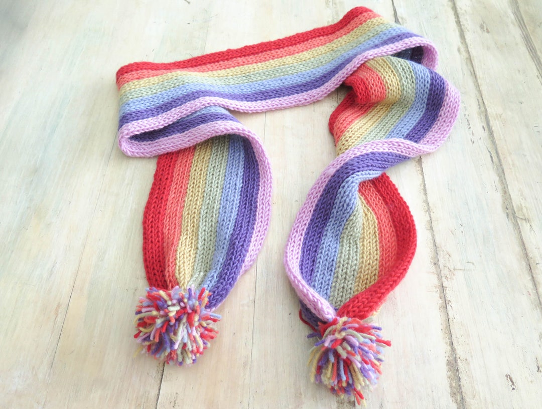 KNITTING PATTERN, Vertical Stripe Scarves, End of the Rainbow, Striped ...
