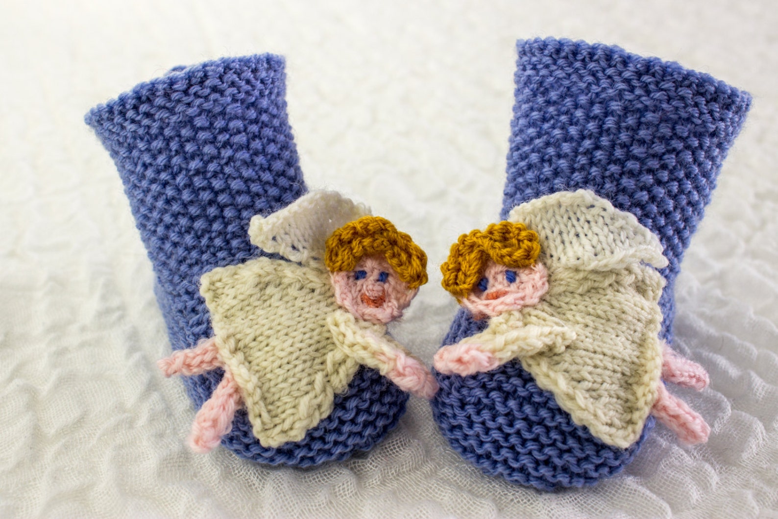 KNITTING PATTERN Baby Booties Angel Booties Four Sizes - Etsy
