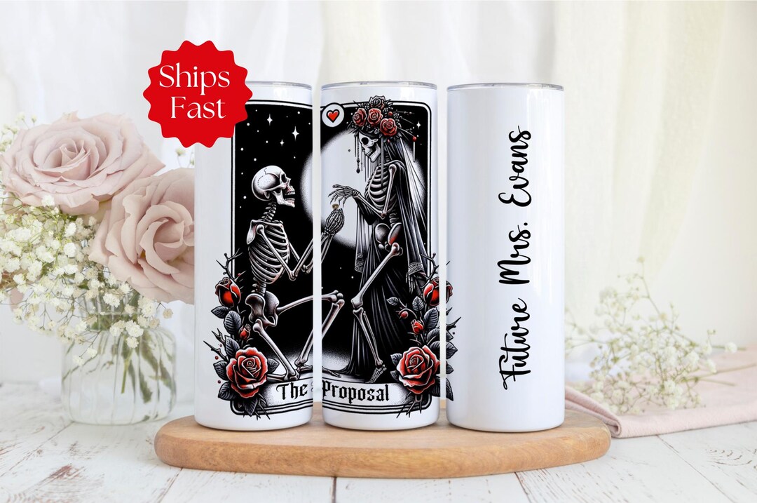 Custom Future Mrs. Tumbler, Skeleton Wedding Proposal Tumbler ...