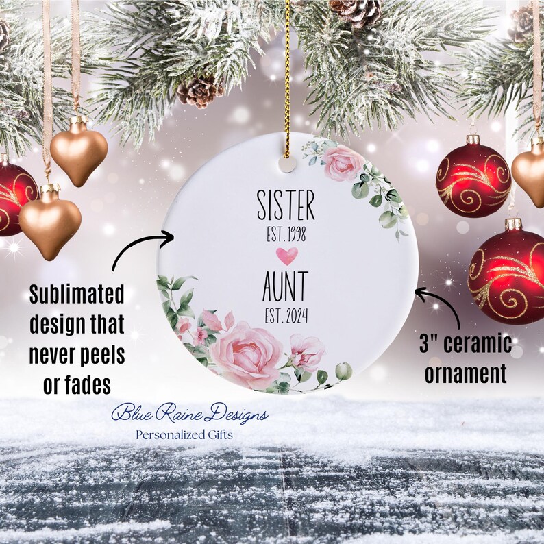 New Aunt Christmas Ornament, Custom Aunt Gift, Future Aunt Gift ...