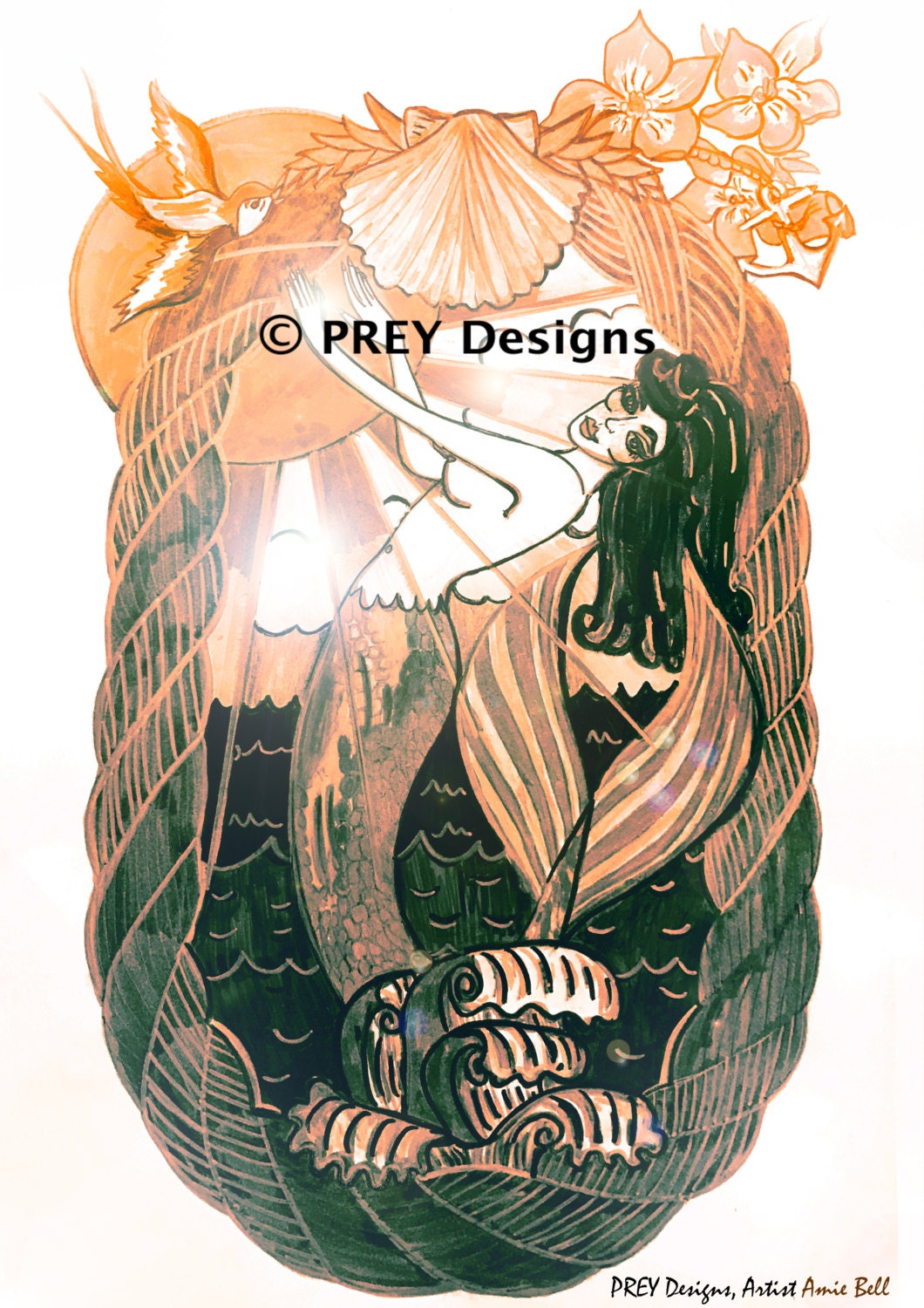 PREY Vintage Mermaid Wall Art - Etsy
