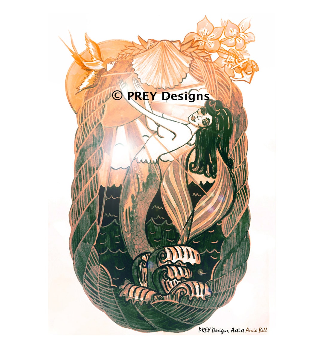 PREY Vintage Mermaid Wall Art - Etsy