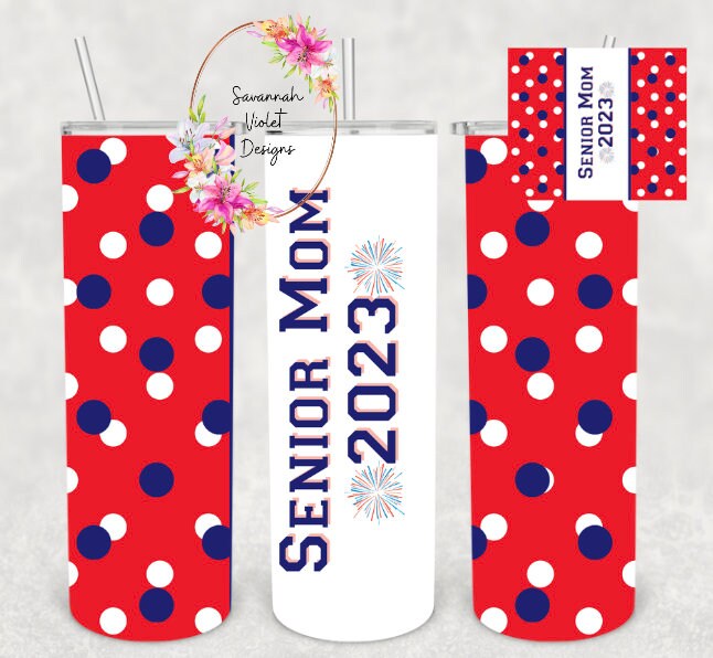 Red White and Blue Team School Spirit Senior Mom Polka Dots - Etsy