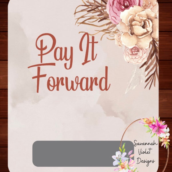 Pay It Forward Cards - Etsy