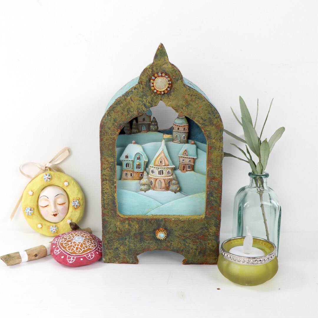 Diorama Shadowbox Dreamy Winterland 3D Scenery Hills Winter - Etsy