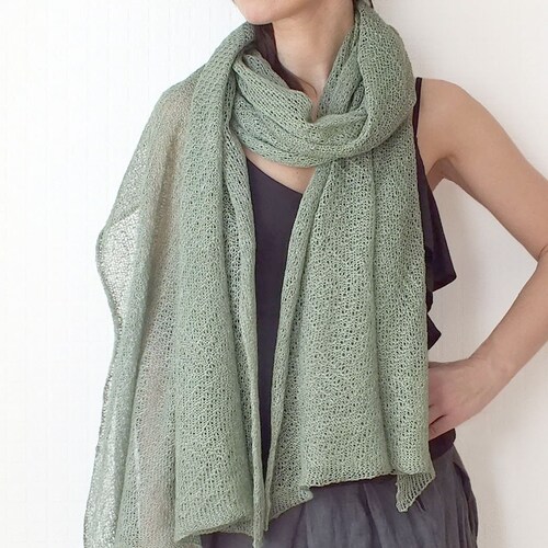 Knitted Lace Linen Wrap Linen Shawl Terracotta - Etsy