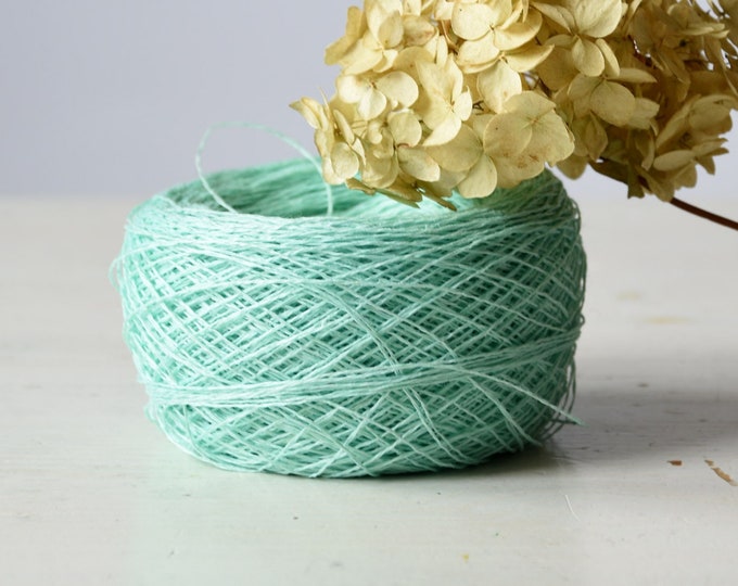 Natural Linen Yarn 100% Linen/flax Thread Mint - Etsy
