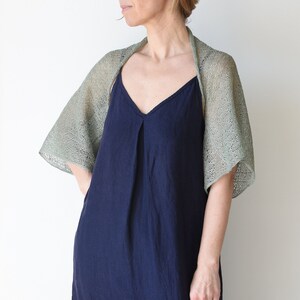 Linen Shrug Bolero - Knit Linen Jacket - Open Front Summer Cardigan ...