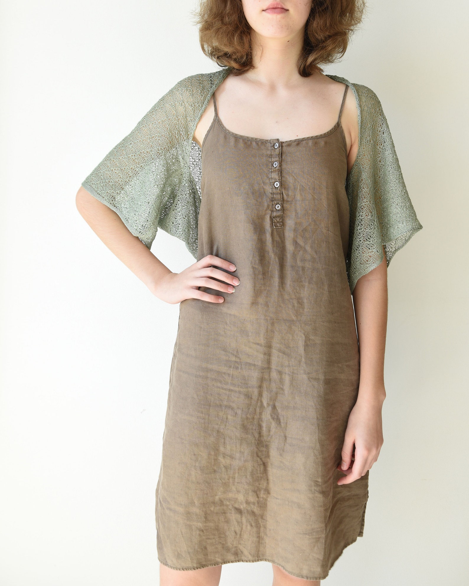 Linen Shrug Bolero Knit Linen Jacket Open Front Summer Cardigan ...