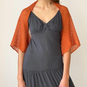Knitted Linen Shrug Bolero - Sheer Shoulder Cover up - Open Front ...