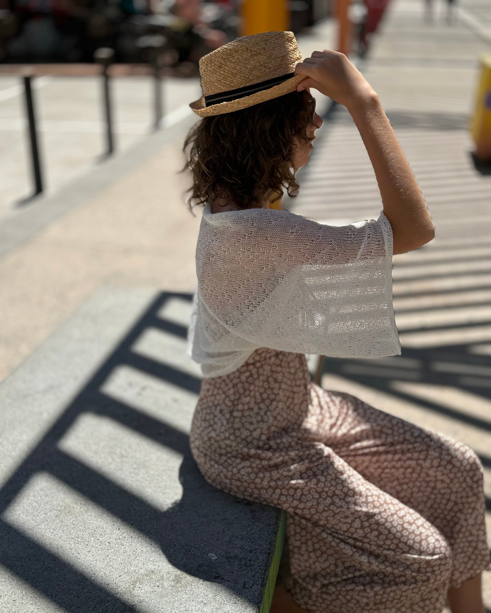 White Linen Shrug Bolero - Knit Summer Shoulders Wrap - Short Sleeve ...