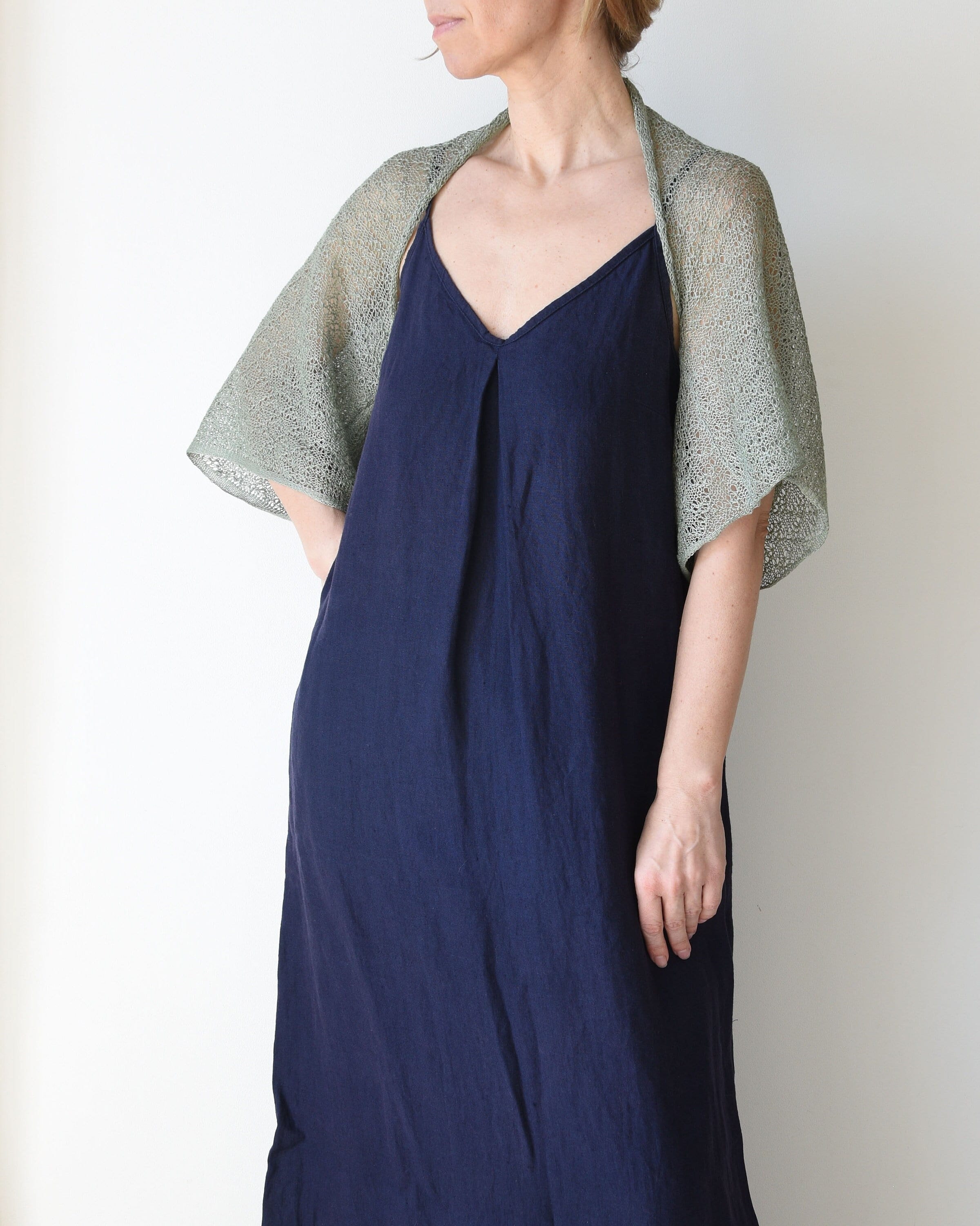 Linen Shrug Bolero - Knit Linen Jacket - Open Front Summer Cardigan ...