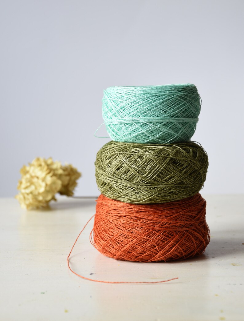 Natural Linen Yarn Pure Linen/flax Thread Terracotta / Burnt Orange - Etsy
