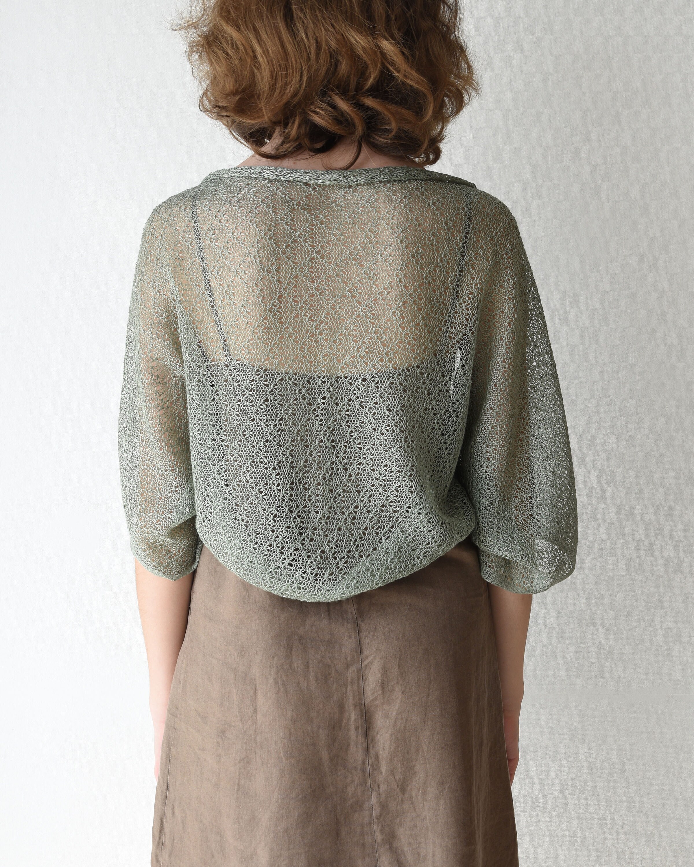 Linen Shrug Bolero Knit Linen Jacket Open Front Summer Cardigan ...