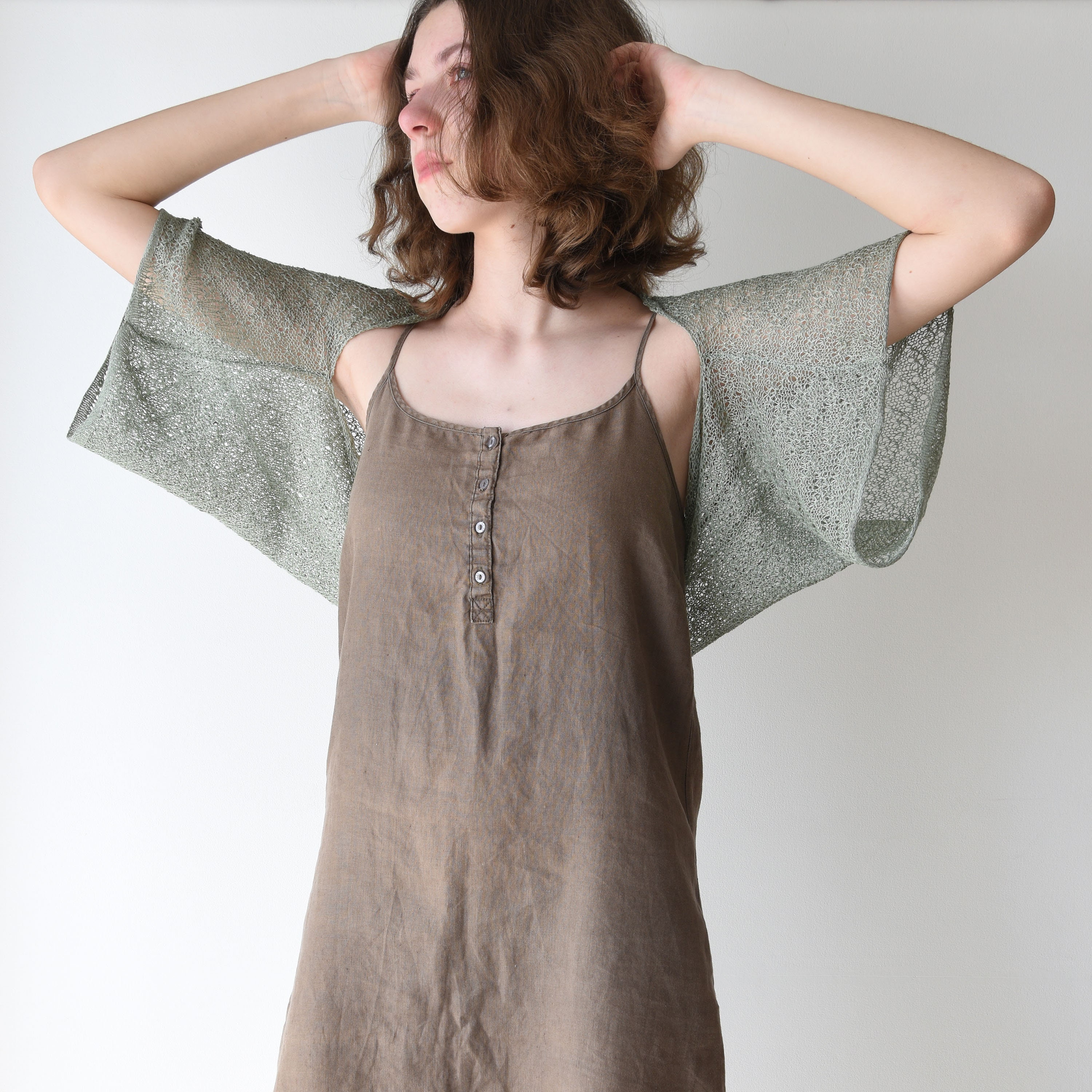 Linen Shrug Bolero Knit Linen Jacket Open Front Summer Cardigan ...