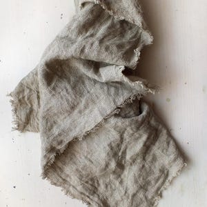 Vintage Style Natural Linen Tea Towel - Raw-edge Kitchen Dishtowel ...