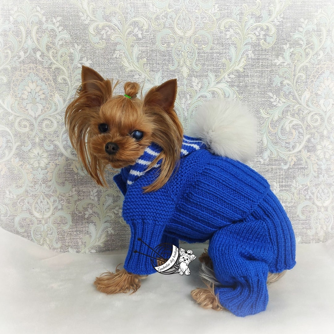 Dog Costumes Knitted, Yorkie Clothes Dog , Knit Dog Pants, Dog Jumpsuit ...
