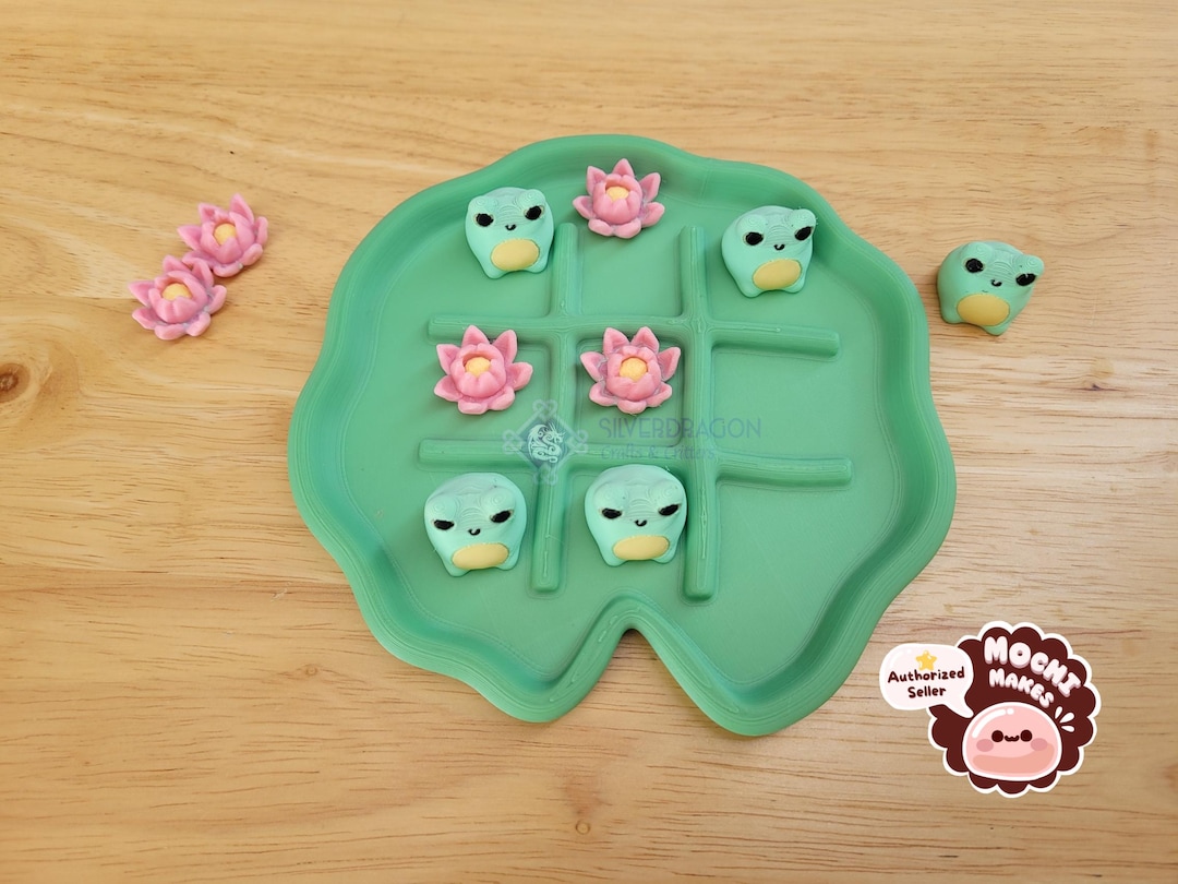 Tic Tac Toe Game: Pond With Frogs & Lilies, Custom Colors - Etsy