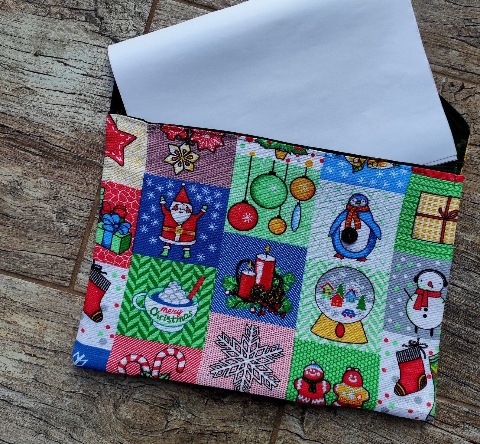 Christmas A4 Size File Pocket Fabric Document Bag Office | Etsy