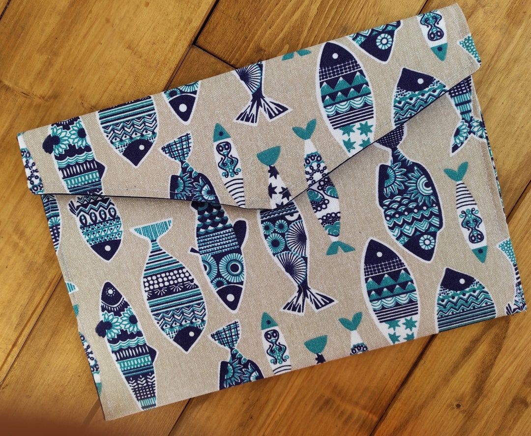 A4 Size Fabric Document Bag Free Shipping Office Envelope Blue Fish ...