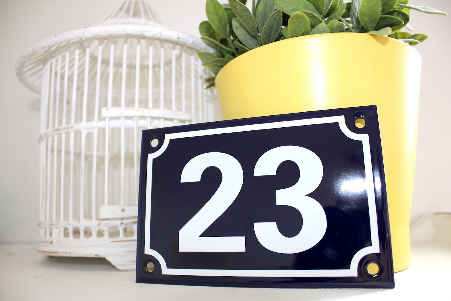 French Enamel House Number Sign 6" X 7.9" *made to Order*, Genuine ...