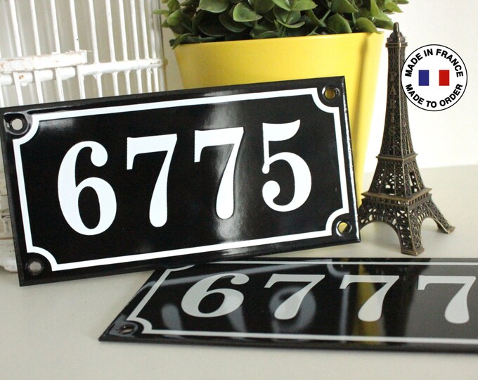 French Enamel House Number Sign 4 X 7.9 made to Order, Genuine French ...